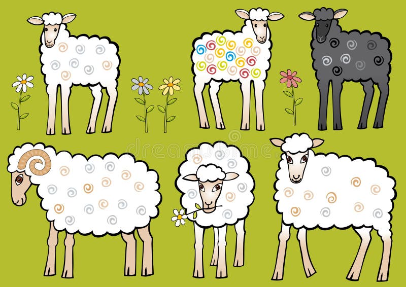 Spring sheep stock vector. Illustration of bright, animal - 53950445