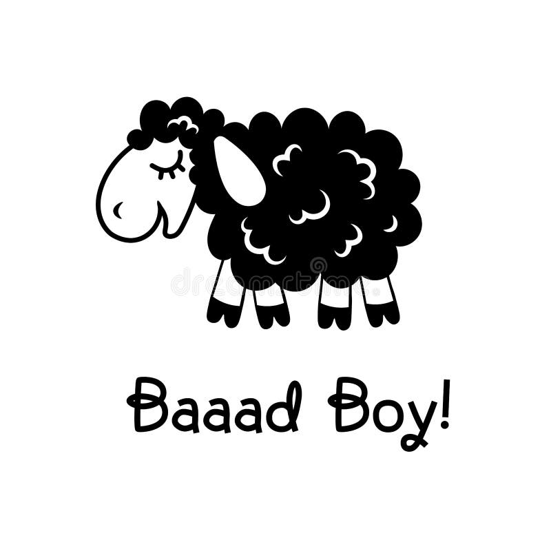 A Black Sheep Cartoon, a Bad Boy Joke Stock Vector - Illustration of ...
