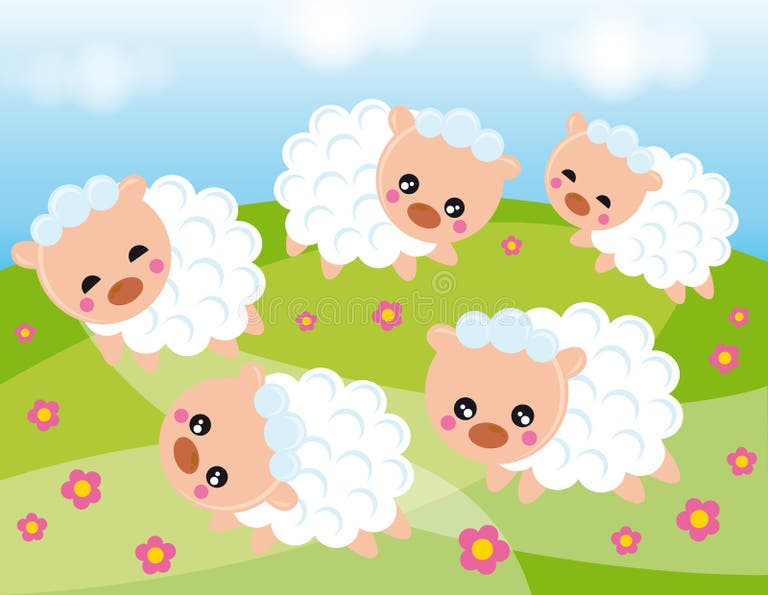 Spring Sheep Stock Illustrations – 8,952 Spring Sheep Stock ...
