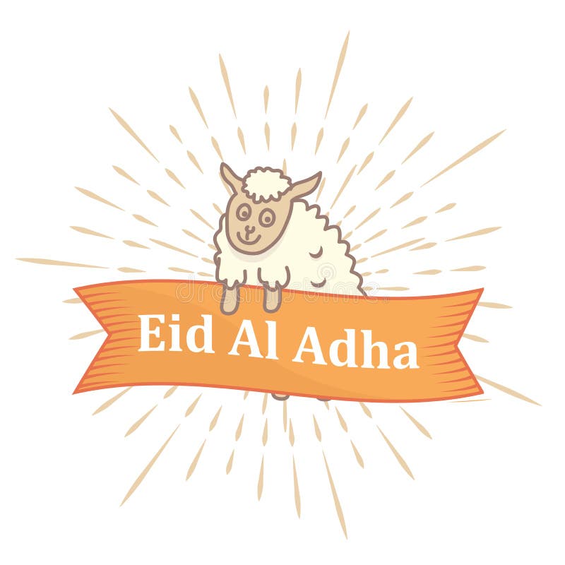 Cute Eid al-Adha Mubarak stock vector. Illustration of arab - 191710799