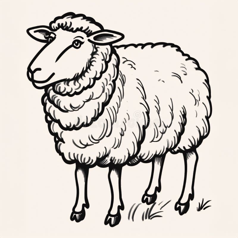 Sheep Bold and Very Easy Coloring Pages for Kids - a Black and White ...