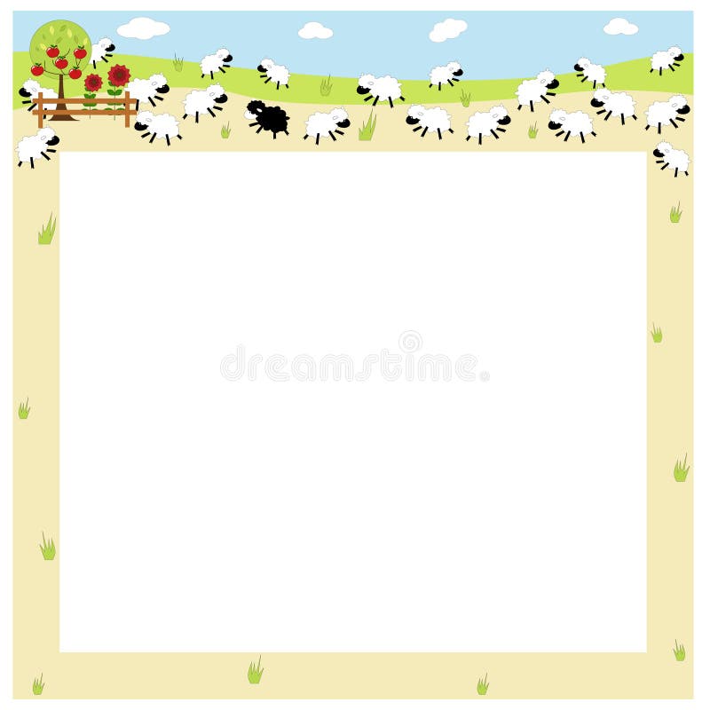 Sheep border stock vector. Illustration of environment - 11280805