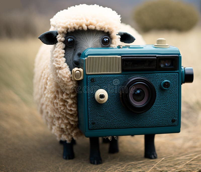A Sheep with a Camera Created by Generative Ai Stock Illustration ...