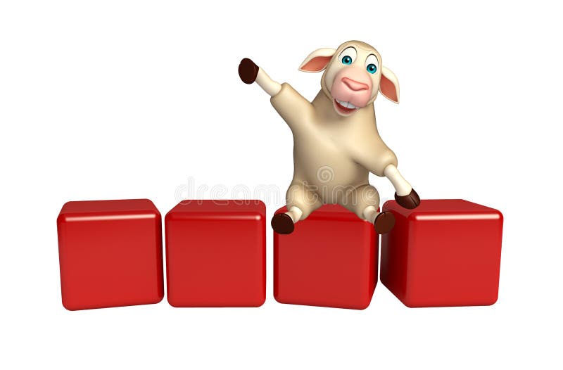 Sheep Cartoon Character with Level Stock Illustration - Illustration of ...
