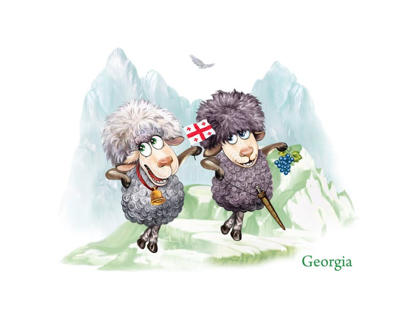 Sheep are dancing stock illustration. Illustration of travel - 204801267