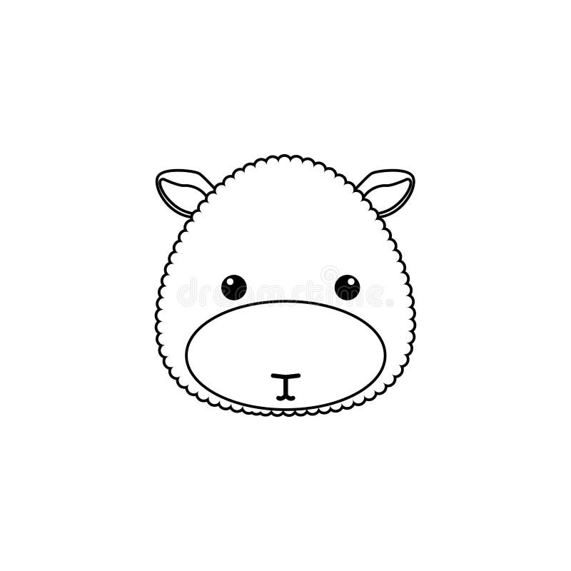 Sheep Drawing Face stock vector. Illustration of collection - 86207804