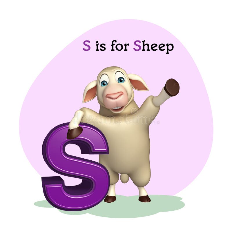 Sheep Farm Animal with Alphabet Stock Illustration - Illustration of ...
