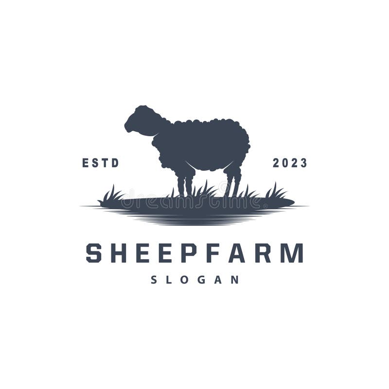 Sheep Farm Logo Design Inspiration Simple Silhouette Retro Typography ...