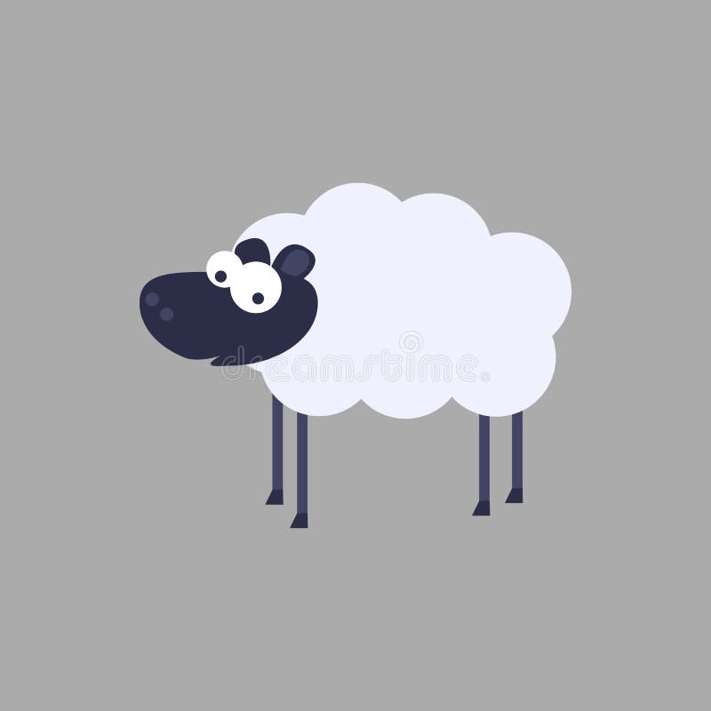 Sheep in Flat Style. Isolated 2d Vector Stock Vector - Illustration of ...