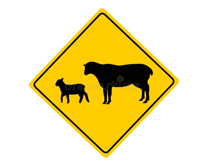 Sheep Flock Warning Sign Stock Illustrations – 4 Sheep Flock Warning ...