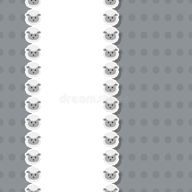 Sheep with Frame for Banner, Poster, and Greeting Card Stock Vector ...