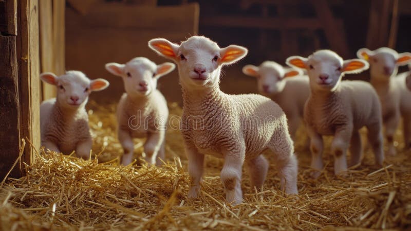Sheep Group Standing Together Stock Photo - Image of grazing, group ...