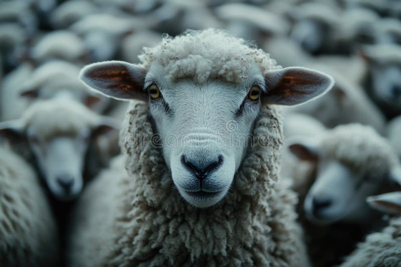 Sheep Grouped Together stock image. Image of life, formation - 379877419