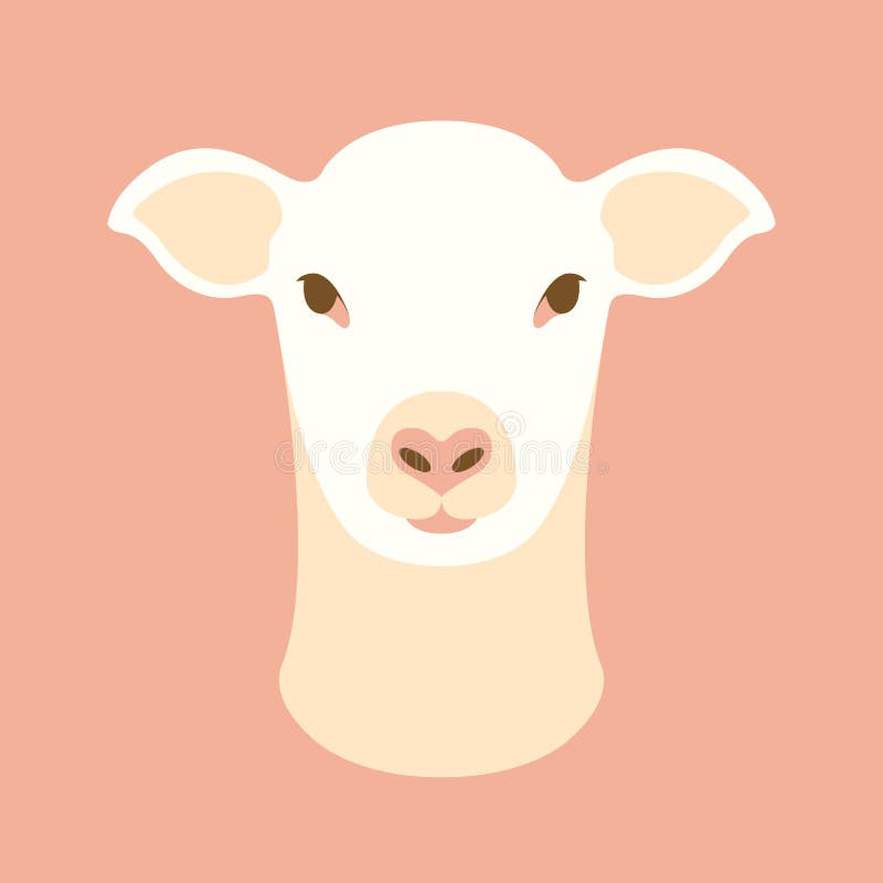 Sheep Head Face Vector Style Flat Stock Vector - Illustration of mutton ...