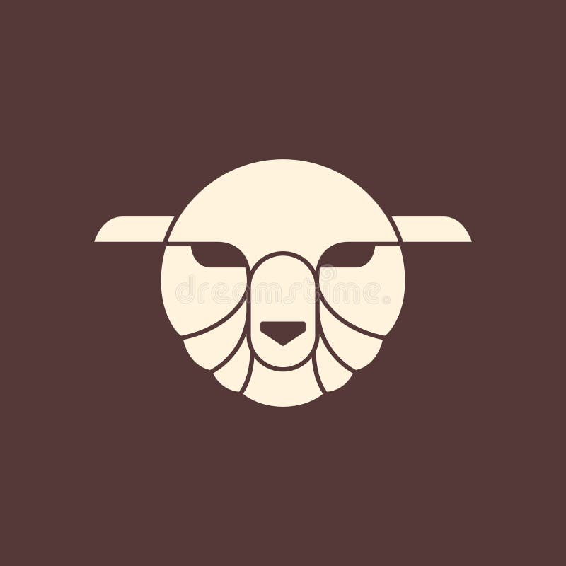 Sheep Head Face Vintage Logo Design Vector Stock Vector - Illustration ...