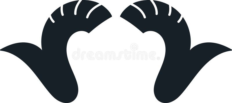 Sheep Horns Silhouette stock vector. Illustration of vector - 292306001