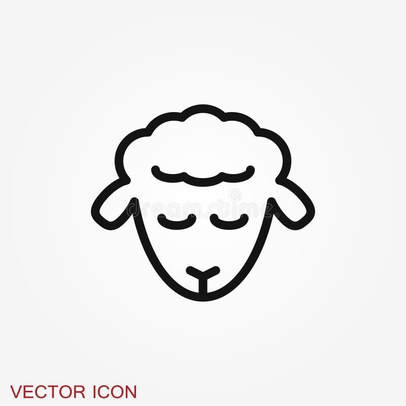 Lamb Vector Icon. Symbol of Sheep on a Background Stock Illustration ...