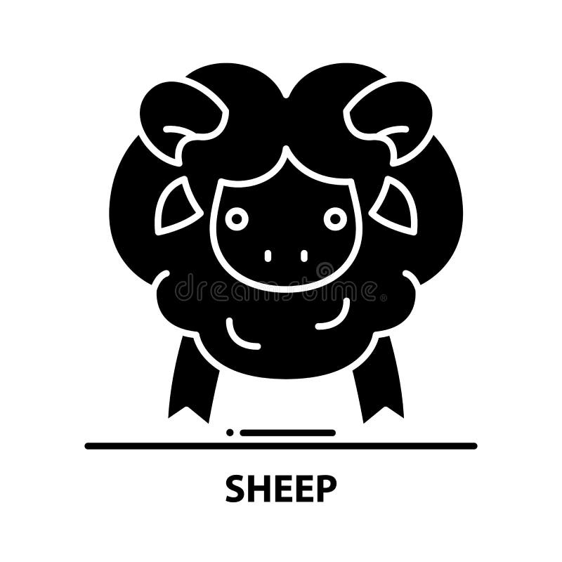 Sheep Icon, Black Vector Sign with Editable Strokes, Concept ...