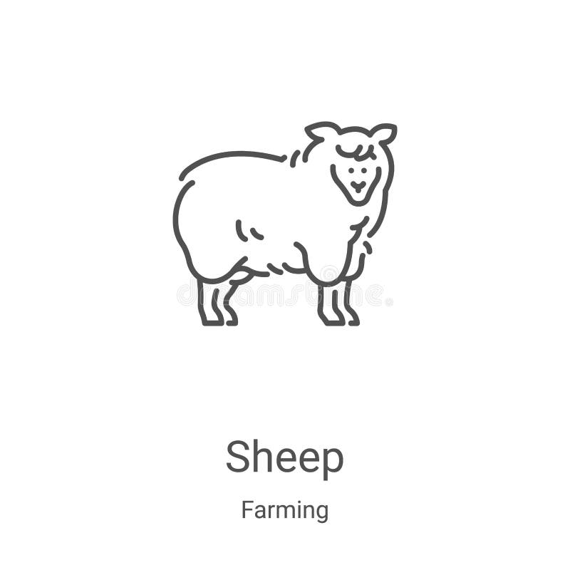 Sheep Icon Vector from Farming Collection. Thin Line Sheep Outline Icon ...
