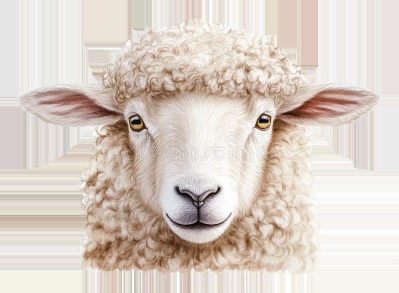 Sheep Illustration with Intricate Wool Texture, Animal Art Concept ...
