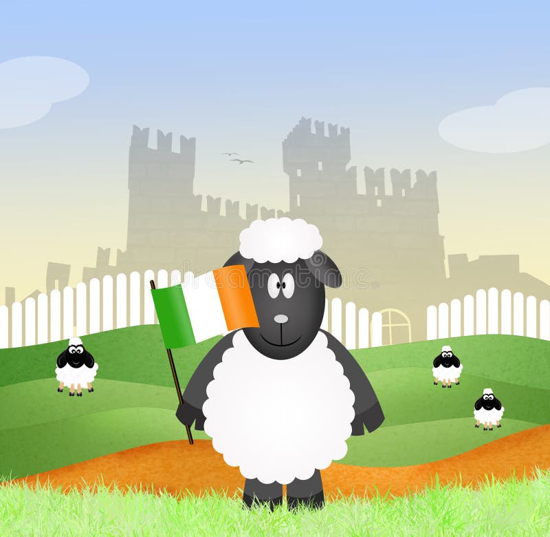 Sheep with Irish flag stock illustration. Illustration of irish - 54083091