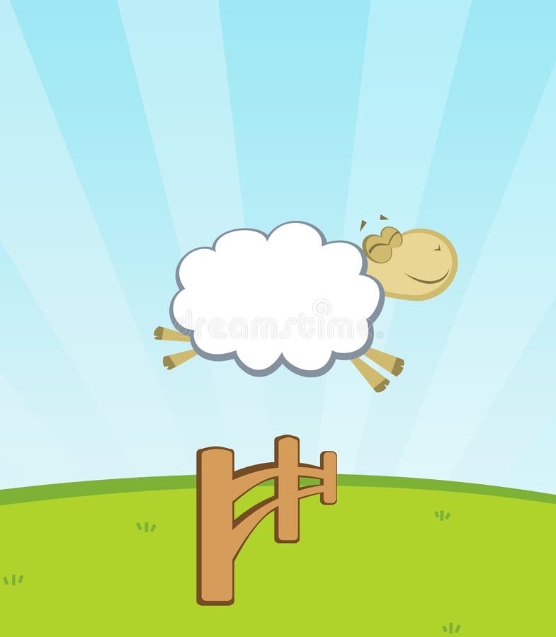 Sheep jumping fence stock illustration. Illustration of nature - 9172185