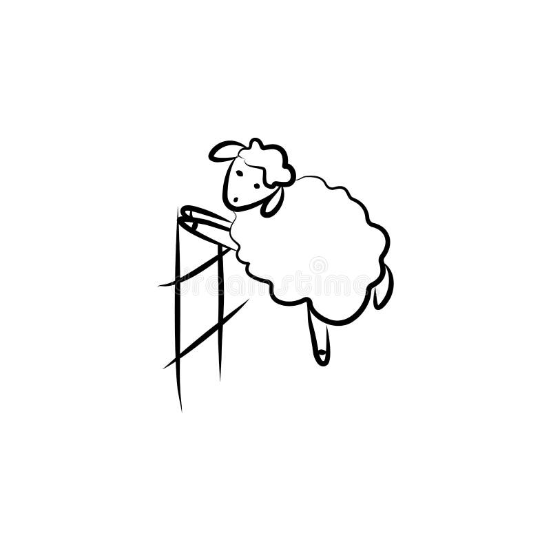 The Sheep are Jumping Icon in Sketch Style. Element of Sheep for Mobile ...