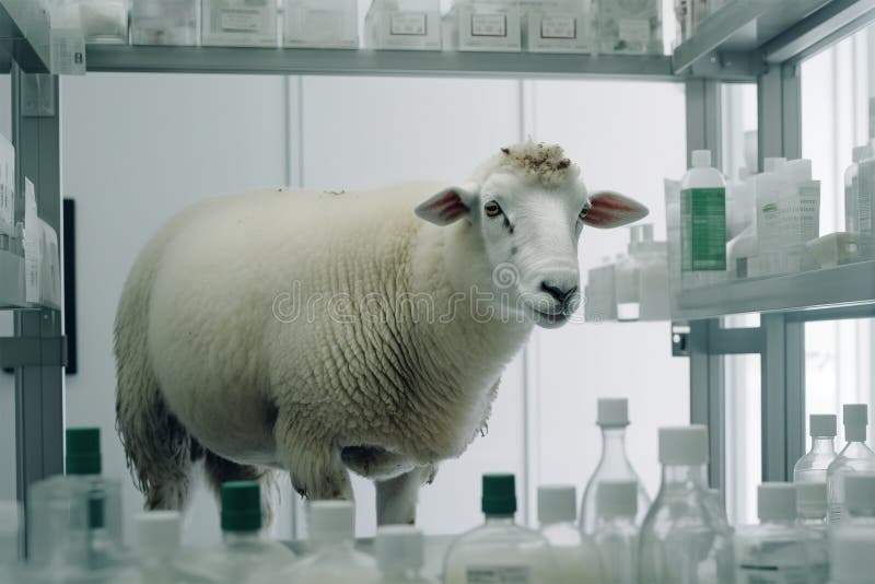 Sheep in Laboratory. Generative AI Stock Illustration - Illustration of ...