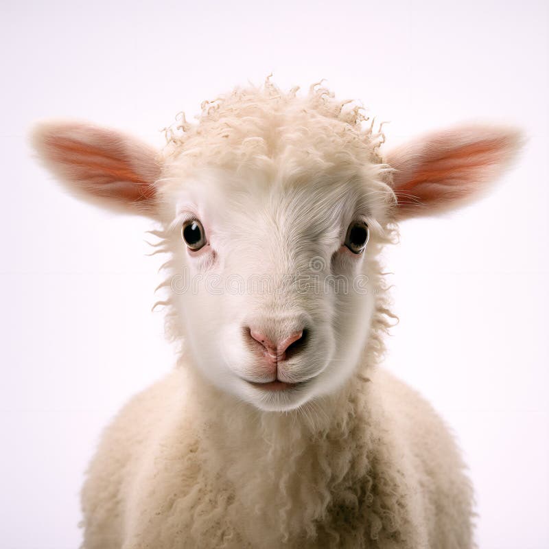 Sheep Lamb in Portrait Studio Light Background Stock Photo - Image of ...