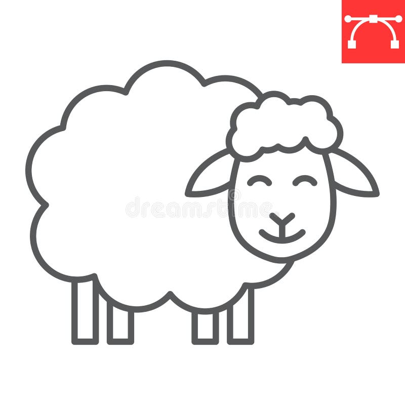 Sheep line icon stock vector. Illustration of nature - 240185820
