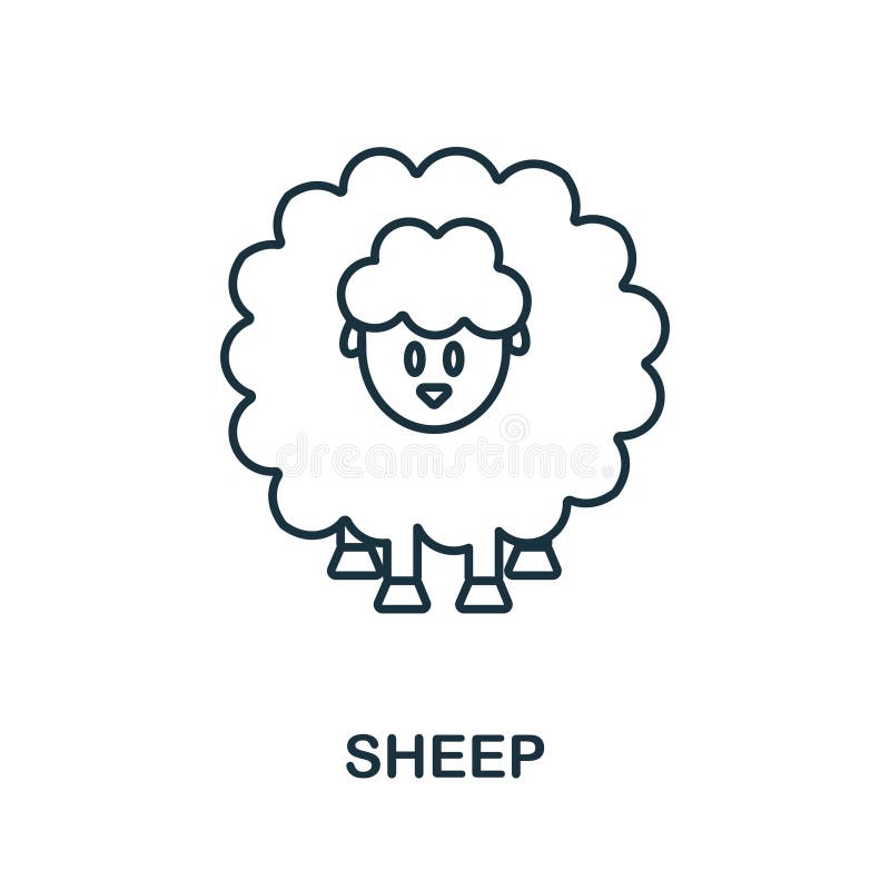 Sheep Line Icon. Monochrome Simple Sheep Outline Icon for Templates ...