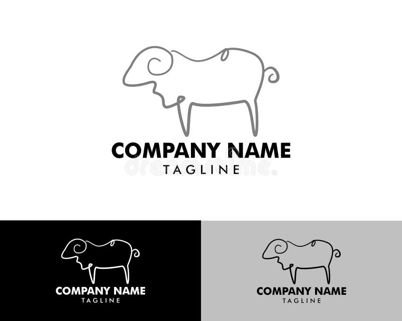 Sheep Logo, Lamb Vector Design Stock Vector - Illustration of cute ...