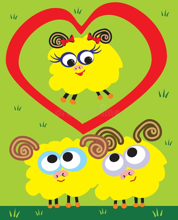 Sheep love stock vector. Illustration of emotions, bright - 12713882