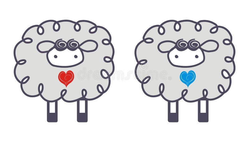 Sheep in Love stock vector. Illustration of agriculture - 28284850