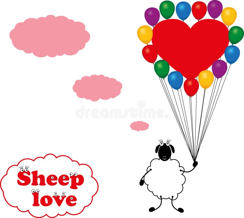 Sheep love stock vector. Illustration of ilustration - 52517907