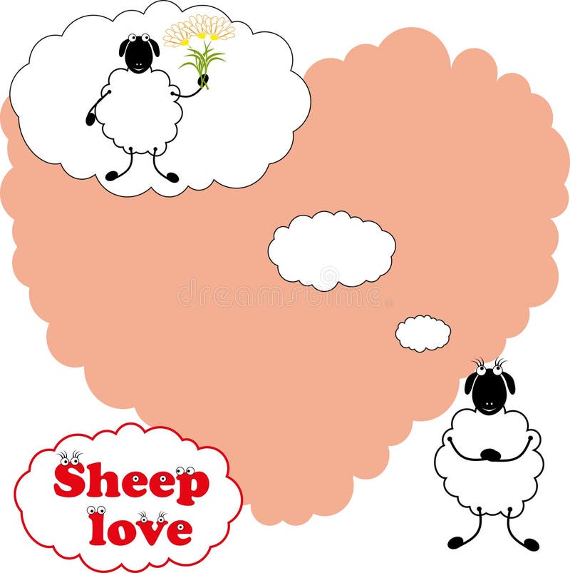 Sheep love stock vector. Illustration of ornate, dreams - 52518034