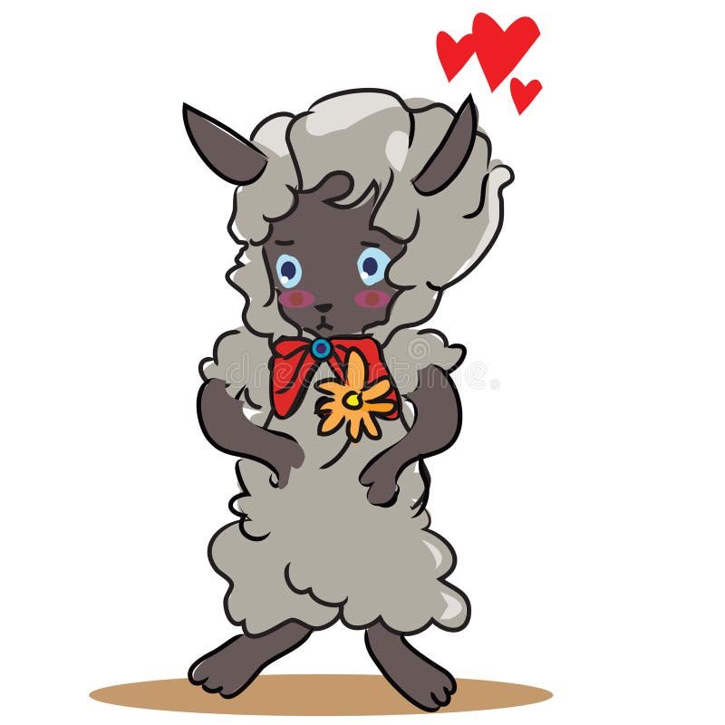 Sheep in Love. Vector Illustration Decorative Design Stock Vector ...