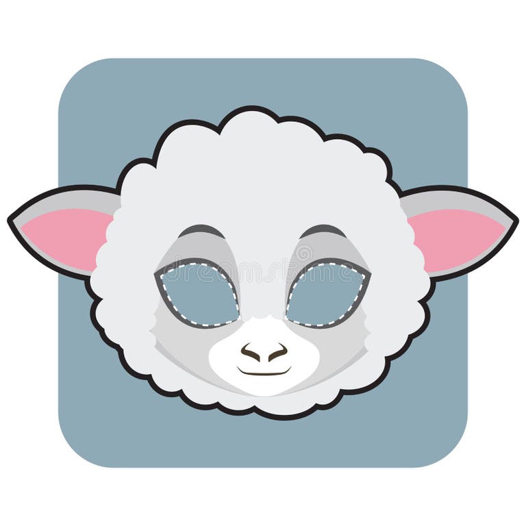 Sheep mask for festivities stock vector. Illustration of sheep - 87583375