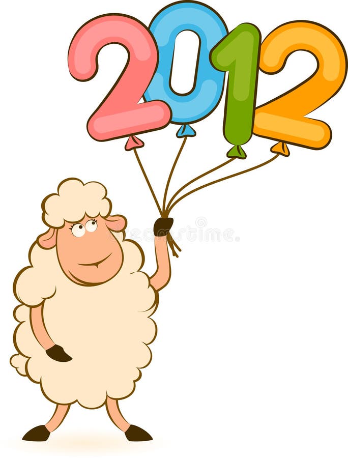 Sheep with Numbers 2012 Year Stock Vector - Illustration of animal ...