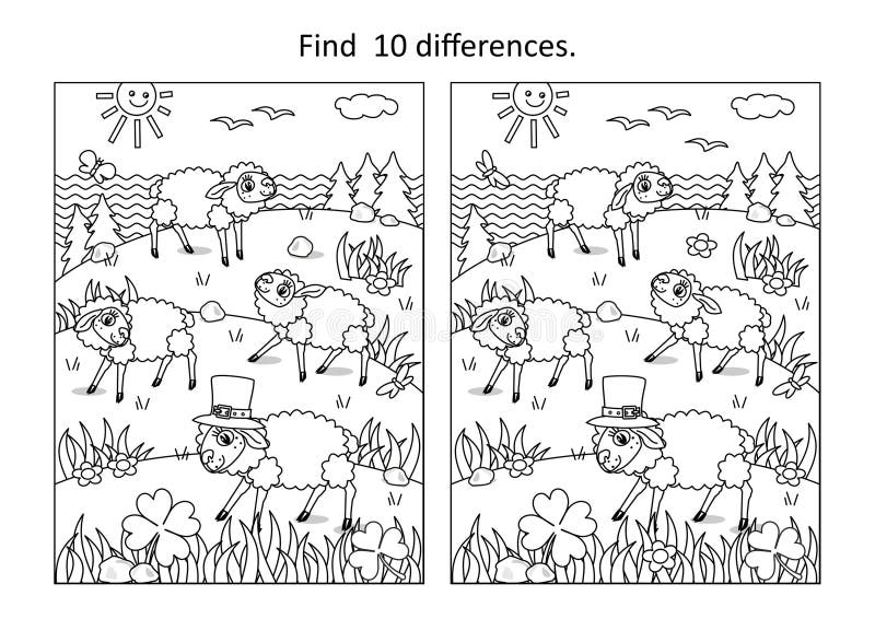 Spot Difference Shamrock Stock Illustrations – 9 Spot Difference ...