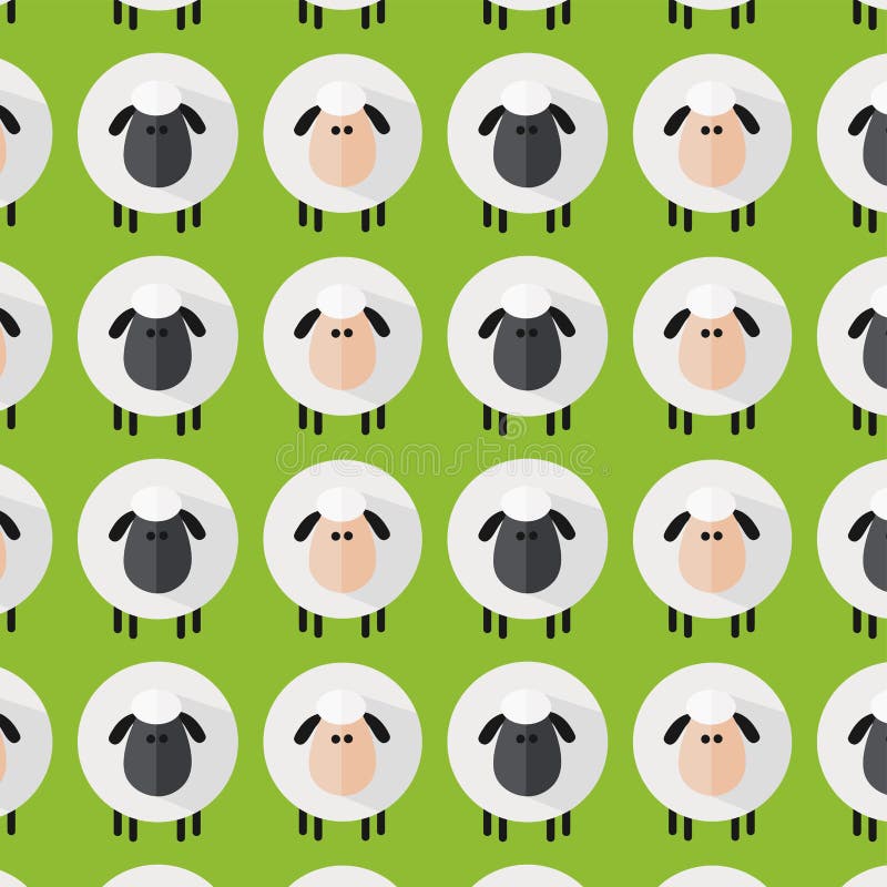 Sheep Pattern.Modern Flat Design Stock Vector - Illustration of lamb ...