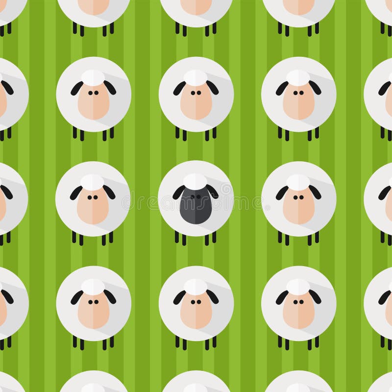 Sheep Pattern.Modern Flat Design Stock Vector - Illustration of cotton ...