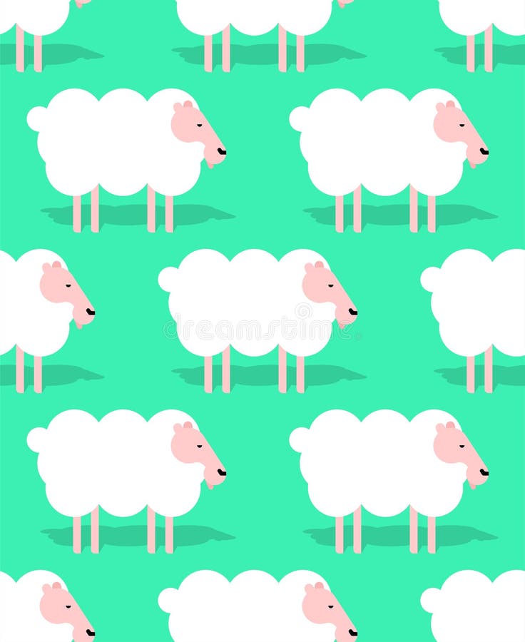 Sheep Pattern Seamless. Lamb Background Stock Vector - Illustration of ...