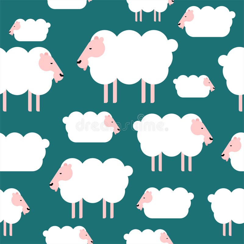 Sheep Pattern Seamless. Lamb Background Stock Vector - Illustration of ...