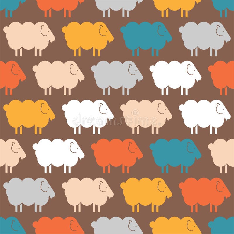 Sheep Pattern Seamless. Lamb Background Stock Vector - Illustration of ...