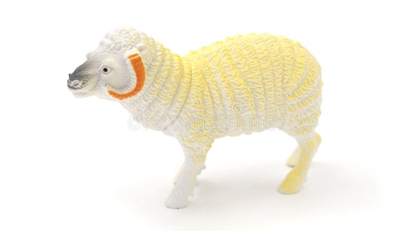 Sheep Plastic Toy Isolated on White Background Stock Photo - Image of ...