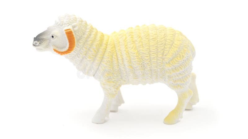 Sheep Plastic Toy Isolated on White Background Stock Image - Image of ...