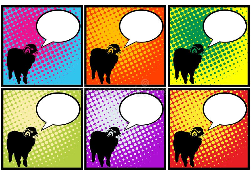 Sheep in pop art stock vector. Illustration of cartoon - 23120946