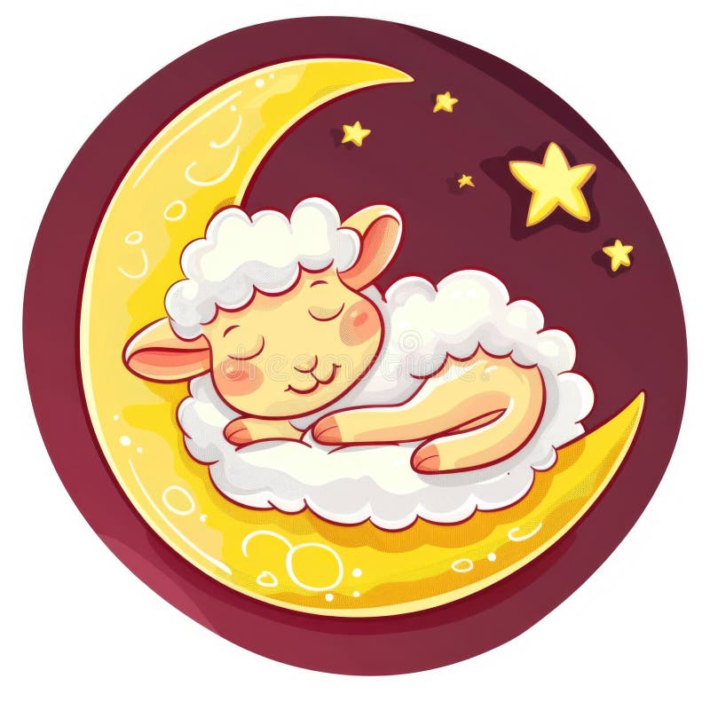 A Sheep Resting on the Lunar Surface Stock Image - Image of peaceful ...