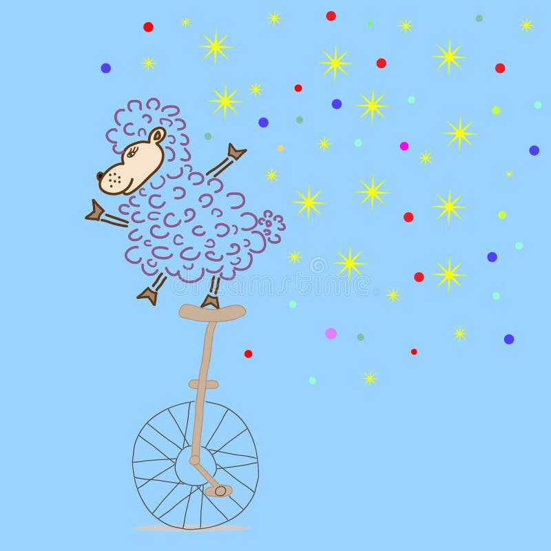 Sheep Riding A Bike